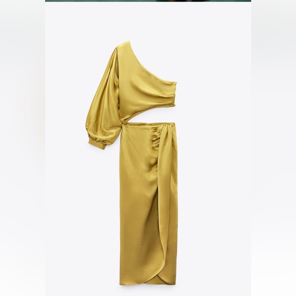Zara | Dresses | Zara Satin Effect Asymmetric Dress | Poshmark
